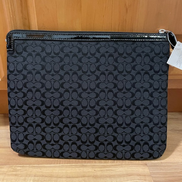 Coach | Bags | Nwt Coach Black Tablet Sleeve With Patent Leather Detail ...